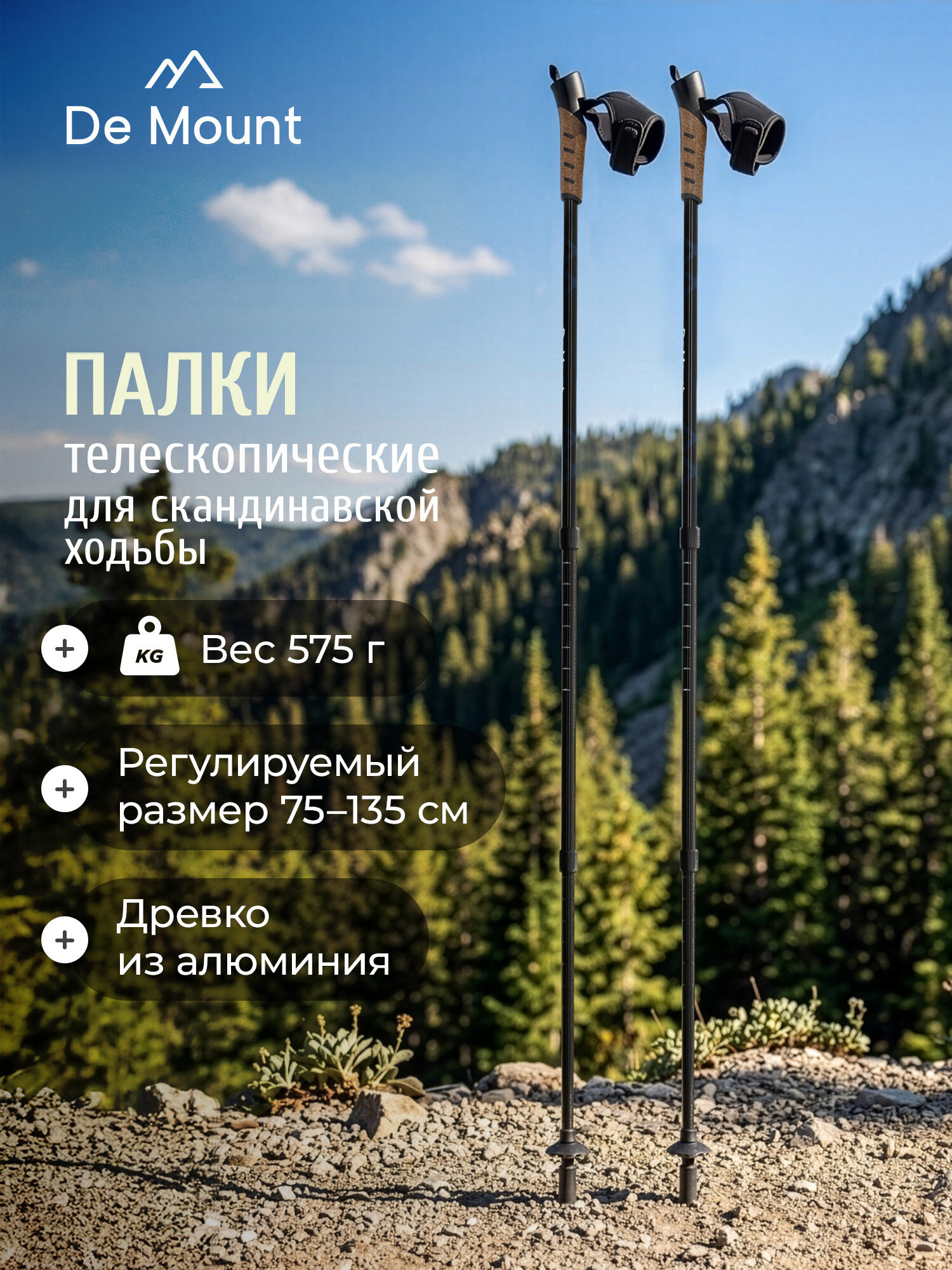 Палки для скандинавской ходьбы De Mount