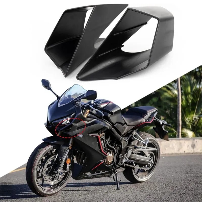 Передние аэродинамические крылья-лопасти для обтекателя Honda CBR650R 2019-2024 , защита и пластиковые накладки / аксессуары.