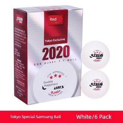 Двойная счастье 2020 Олимпийские игры Токио D40+ белые настольные теннисные мячи - 6 штук