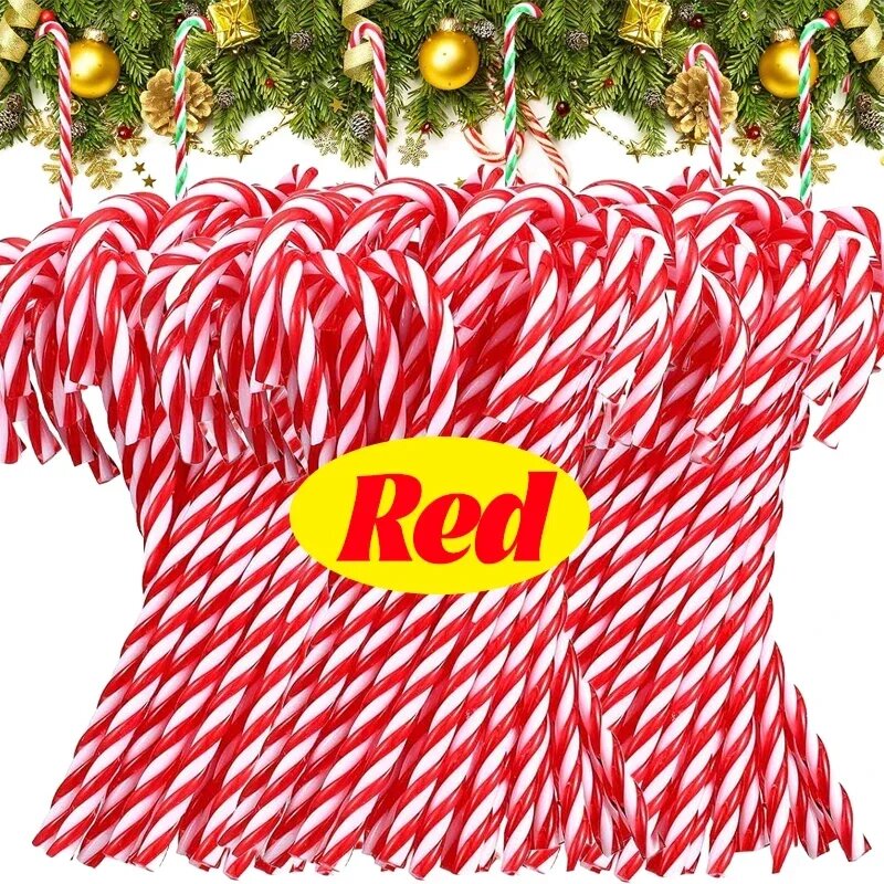 Рождественские подвесы Candy Cane из ПВХ 20PCS, Красный