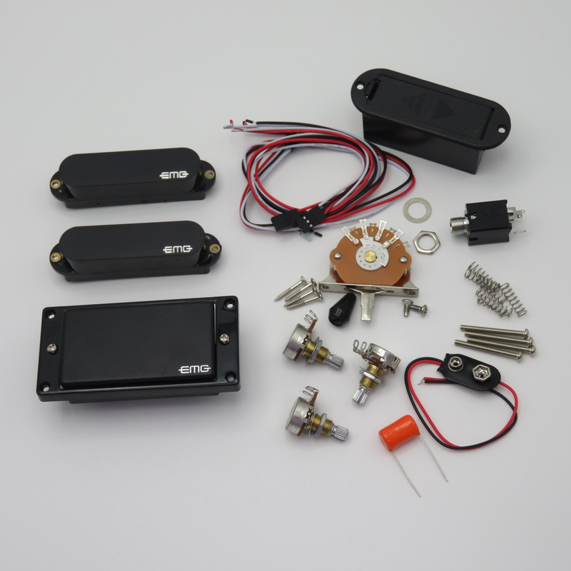 Комплект активных звукоснимателей EMG SSH 81 85 с потенциометрами, 5-позиционным переключателем, полный комплект проводки.