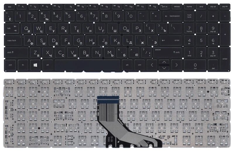 Клавиатура для ноутбука HP 250 G7 255 G7 256 G7 черная с подсветкой