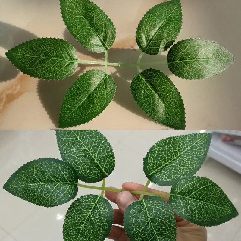 Искусственные листья роз для рукоделия 50PCS