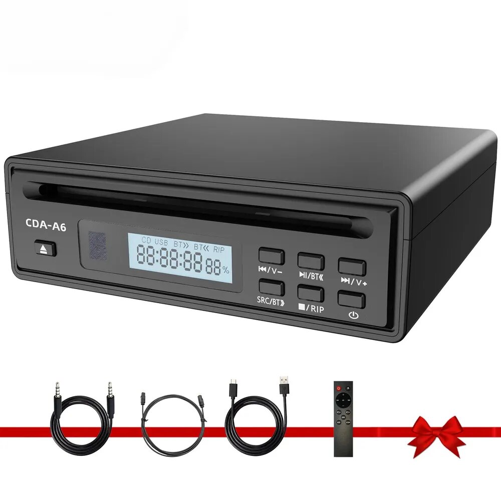 CD проигрыватель с Bluetooth USB оптический выход пульт для дома и авто