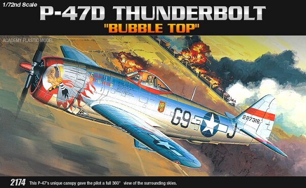 Сборная модель "Самолет P-47D "BUBBLE-TOP" (1:72), артикул 12491