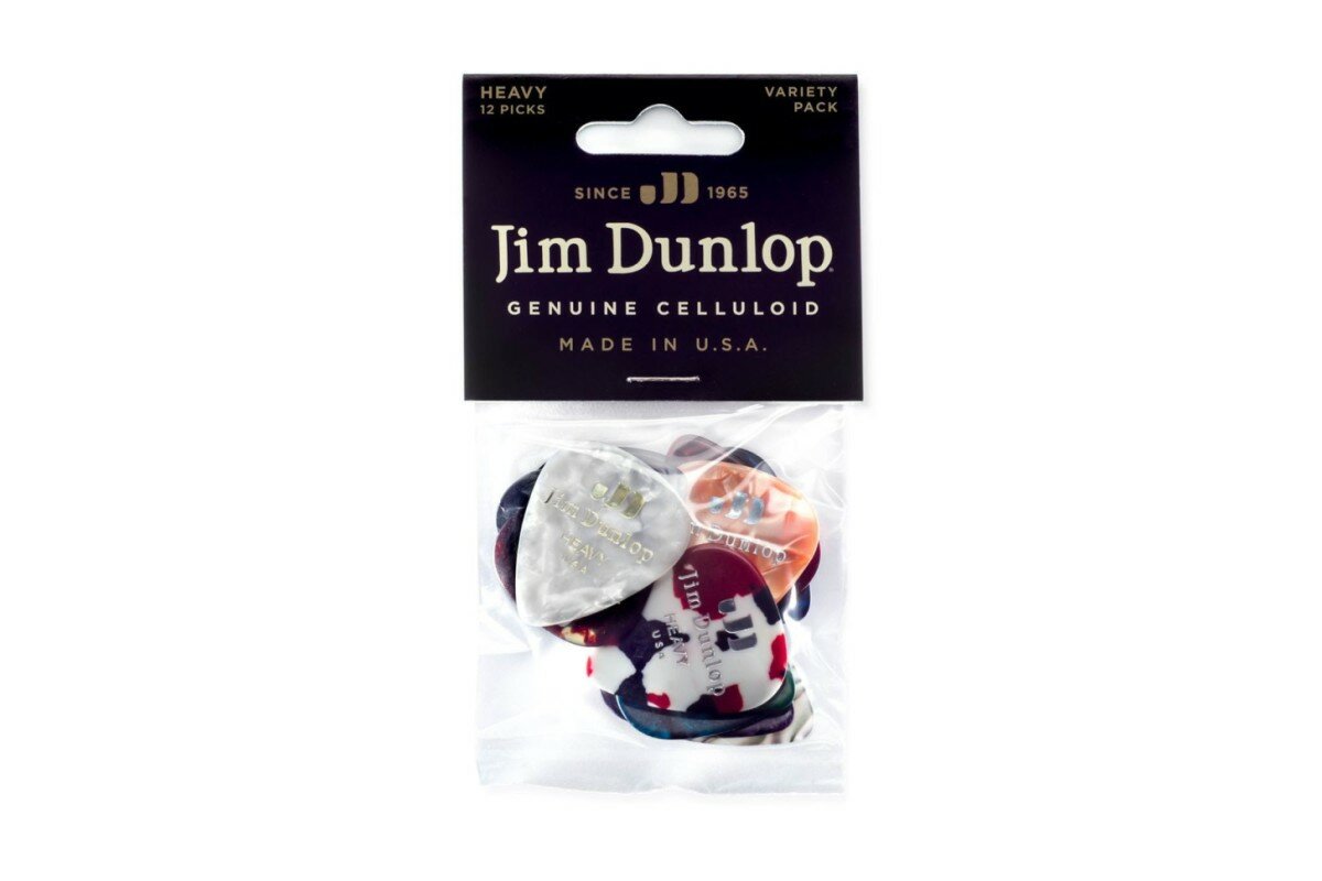 DUNLOP PVP107 Variety Celluloid 12Pa набор медиаторов, жесткие, 12 шт.