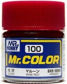 C100 краска художественная т. м. MR.HOBBY 10мл WINE RED