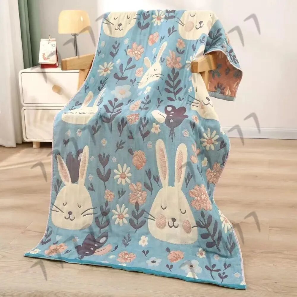 Полотенце банное 80x160 см, хлопок, голубой, 1 шт, с рисунком