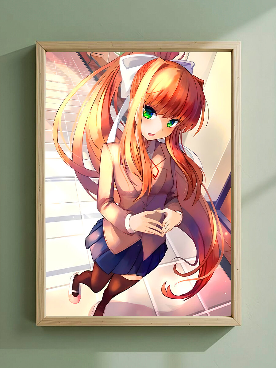 Постер, плакат на стену "Моника: игра Doki Doki Literature Club" 42 см х 29,7 см (А3) Без Рамы