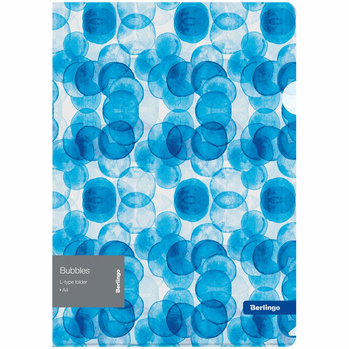 Папка-уголок Berlingo Bubbles (А4, 200мкм, пластик) прозрачная, с рисунком (LFp_A4601), 12шт.