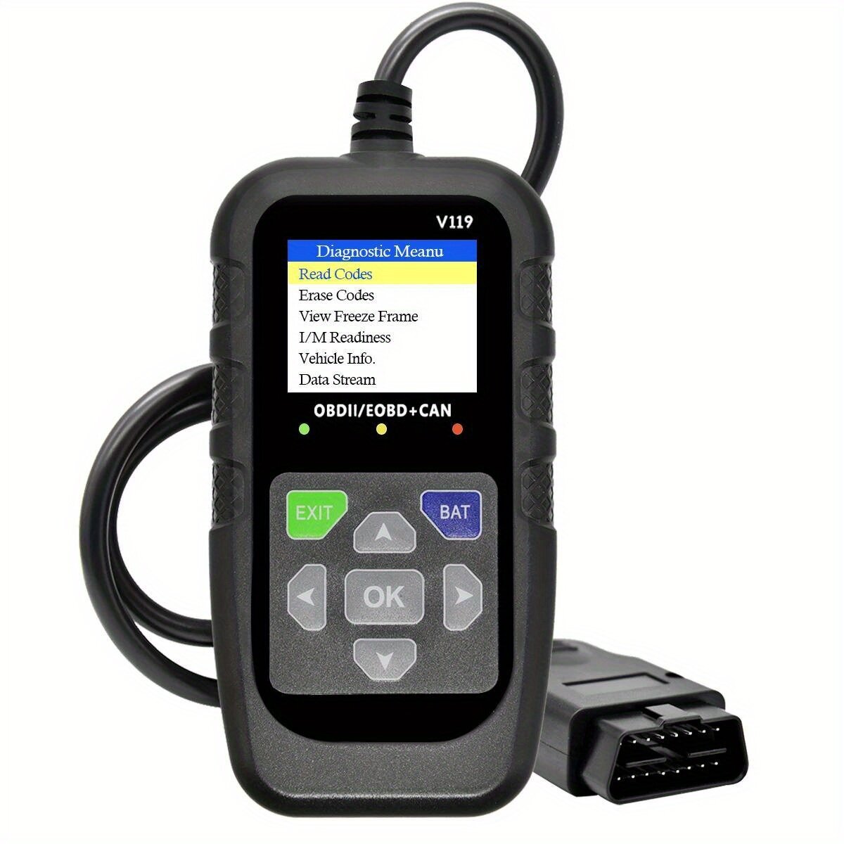 Автомобильный диагностический сканер OBD2 со считывателем кодов неисправностей двигателя и тестером напряжения и зарядки, портативный, 1 шт.