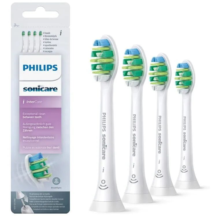 Насадка для электрической зубной щетки Philips Sonicare InterCare HX9004 для удаления налёта в межзубных промежутках, 4 шт, white