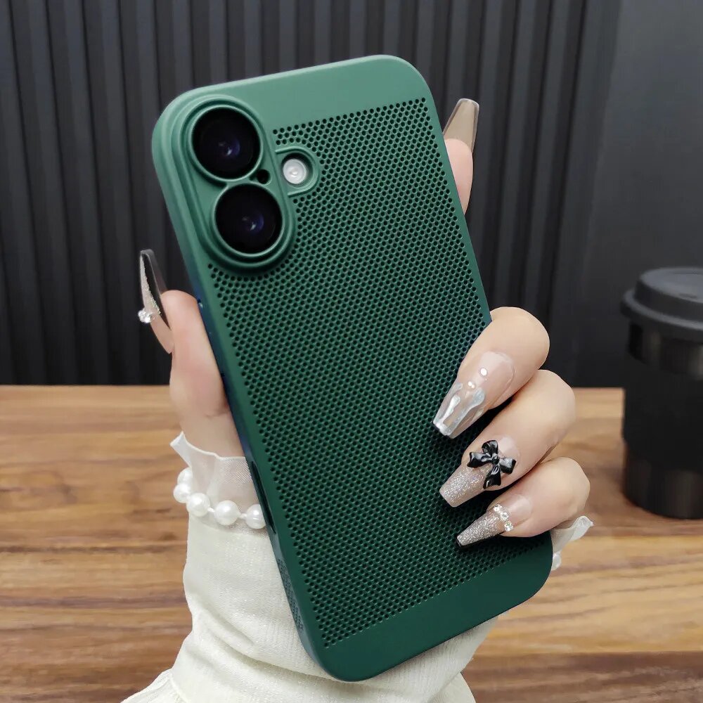 Зеленый чехол-сетка для iPhone 13 Pro Max