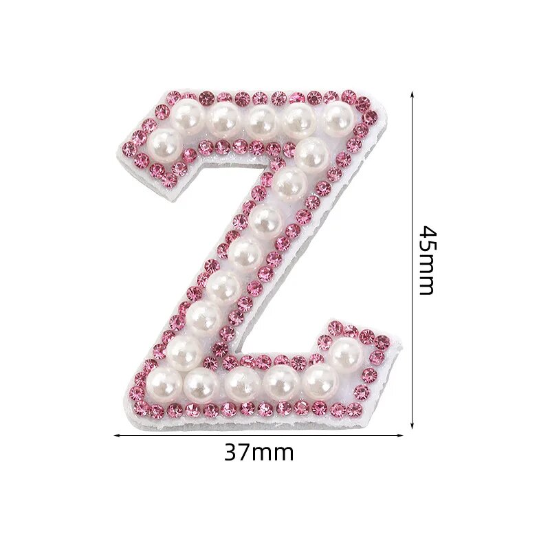 3D нашивка с буквами А-З, розовые стразы Z