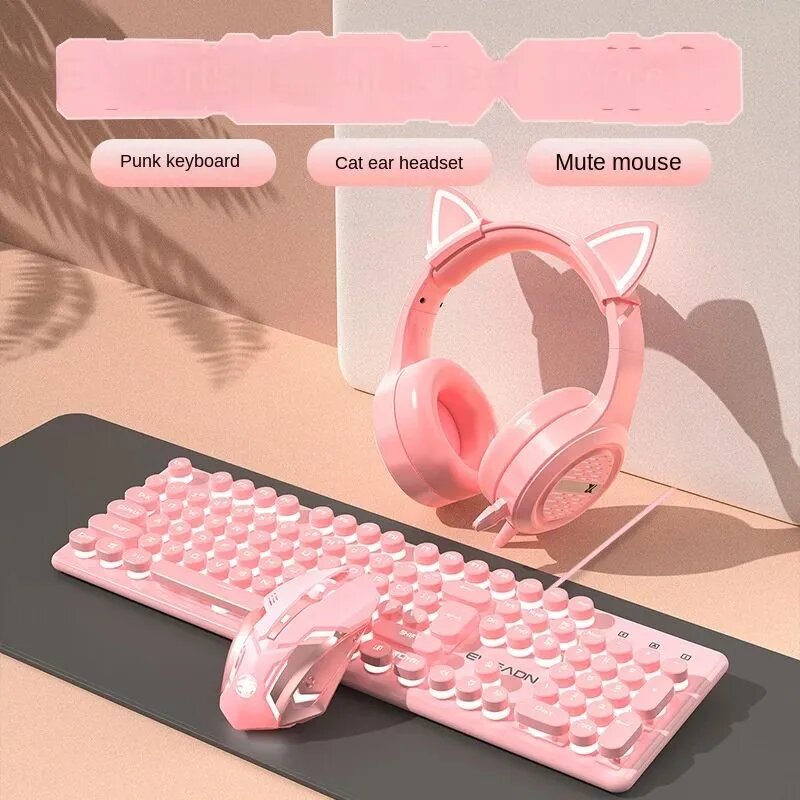 EWEADN Мышь беспроводная EWEADN, розовый, светло-розовый