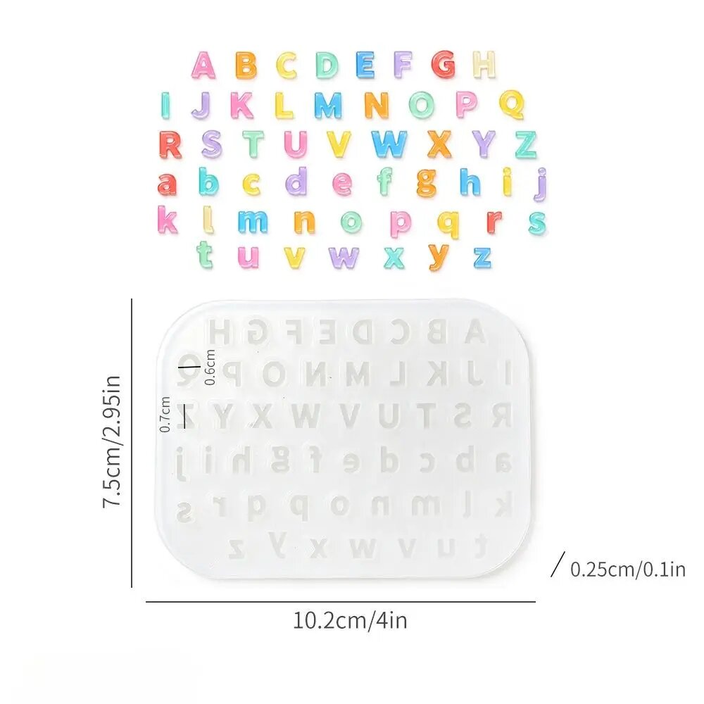Форма для эпоксидной смолы силиконовая мини буквы flat letter