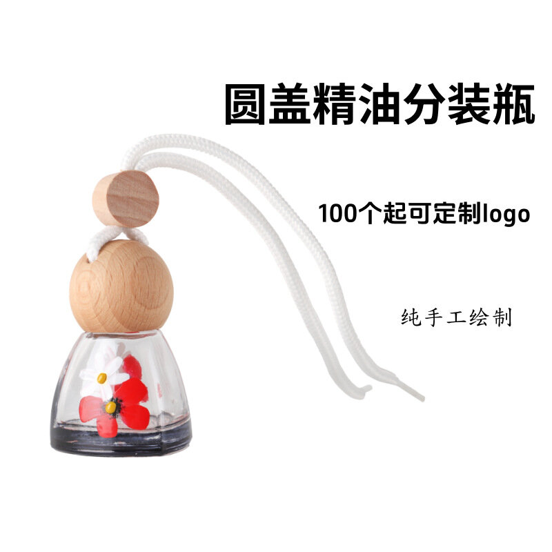 Ручная работа ручная роспись круглая крышка пустая бутылка автомобильный висячий декор, 10мл, красный