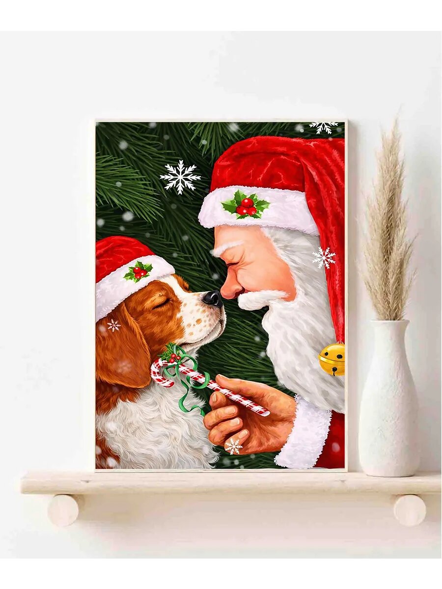 Бретонский эпаньоль, Christmas, Плакат 30x42см
