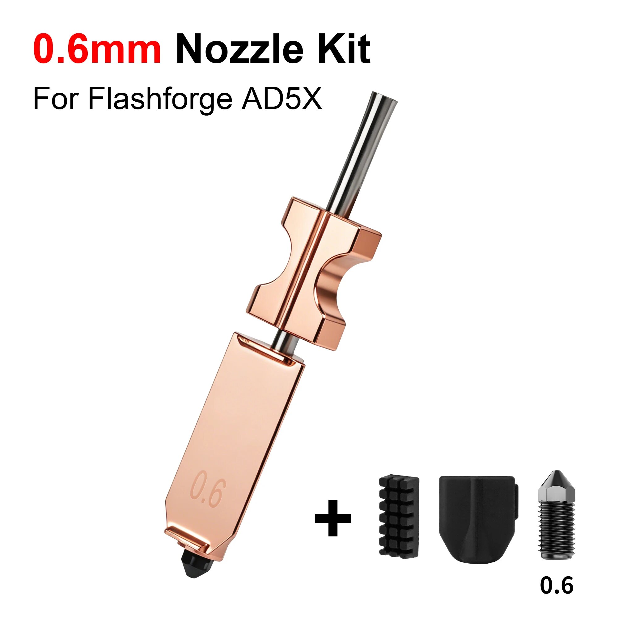 Сопла Flashforge AD5X из закаленной стали 0.2/0.4/0.6/0.8 мм TWO TREES 0.6mm Nozzle Kit 1