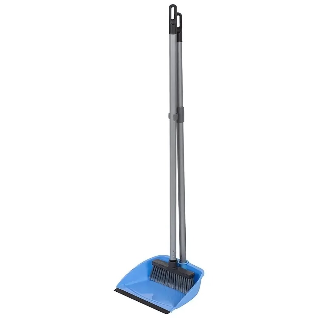 Набор для уборки "BRILLIANCE": щетка для пола и складной совок с ручкой 80 см