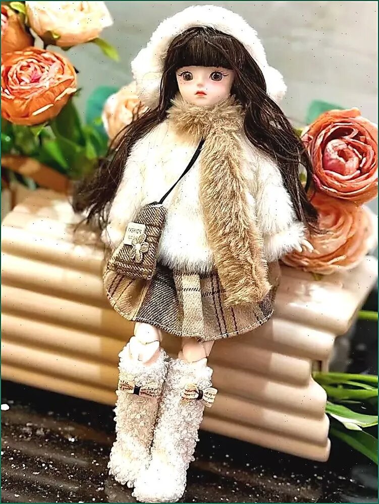 Кукла шарнирная BJD 31см Новогодняя для девочки с аксессуарами