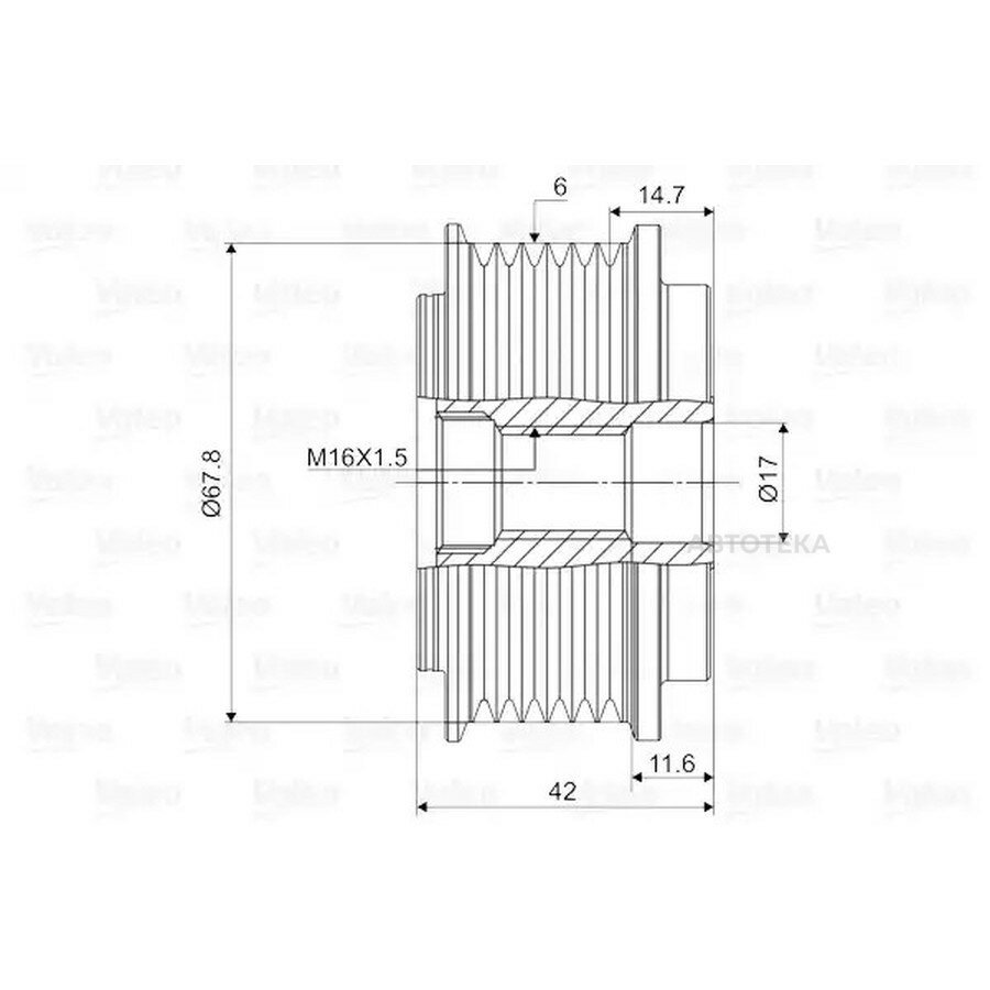 Муфта генератора обгонная VALEO 588050
