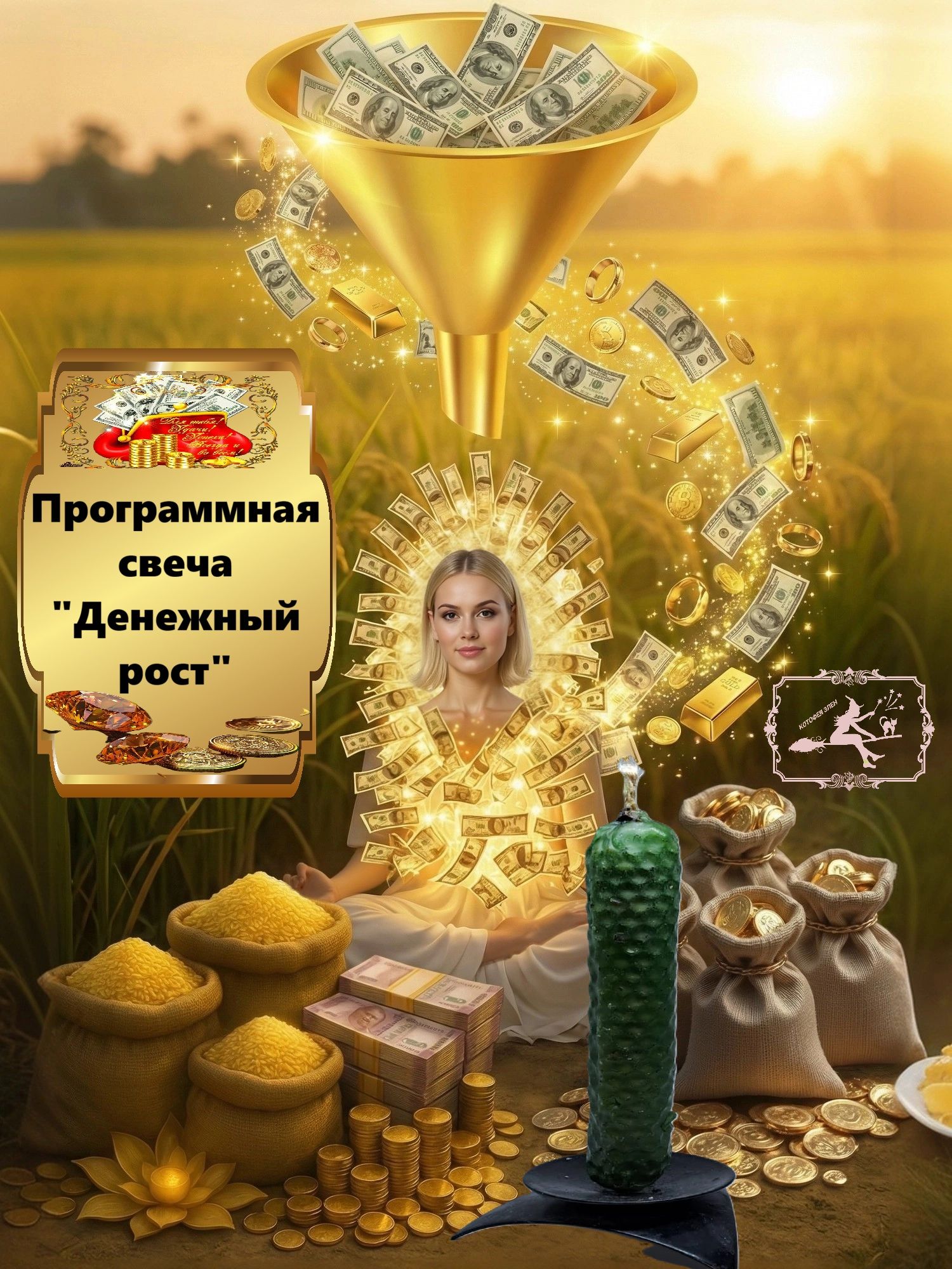 Программная свеча "Денежный рост". Малая. — фото 1