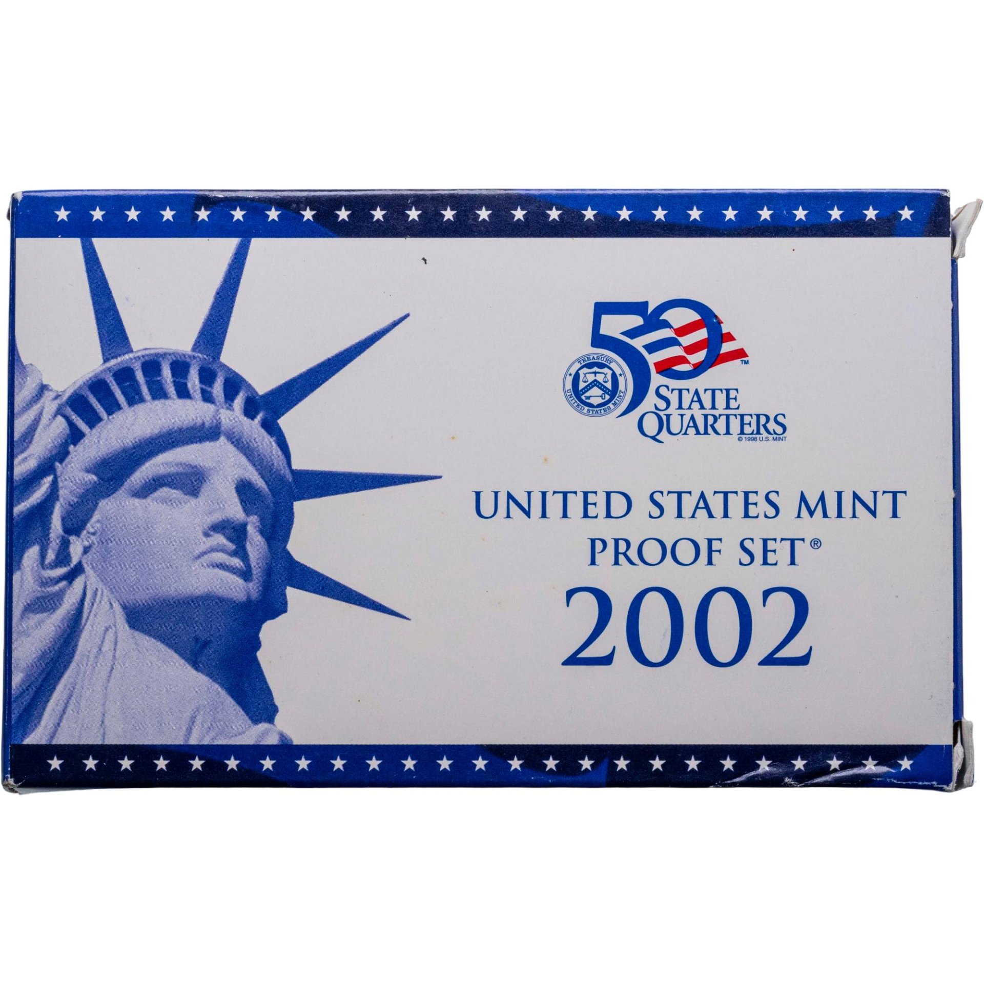 США годовой набор монет 2002 S 10 штук, Медь, в сохранности Proof