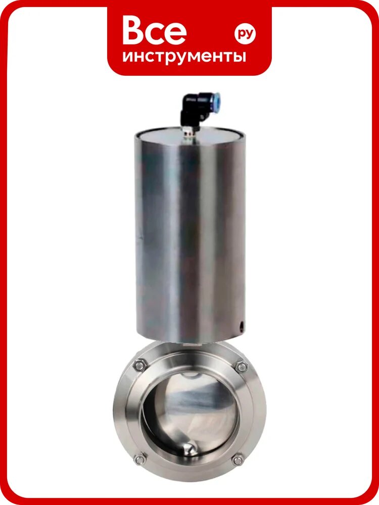 Затвор дисковый 304-304-EPDM-2W-W-H Ду50 Ру10 пищ. нержавеющая сталь 304, пн. привод DN-ru D050-73073