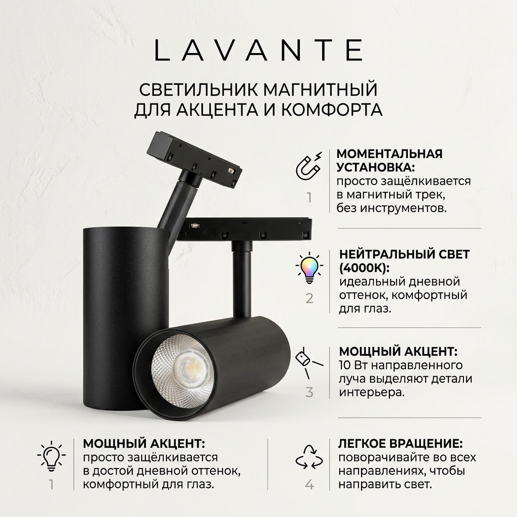 Трек Магнитный 10W CCT4000K