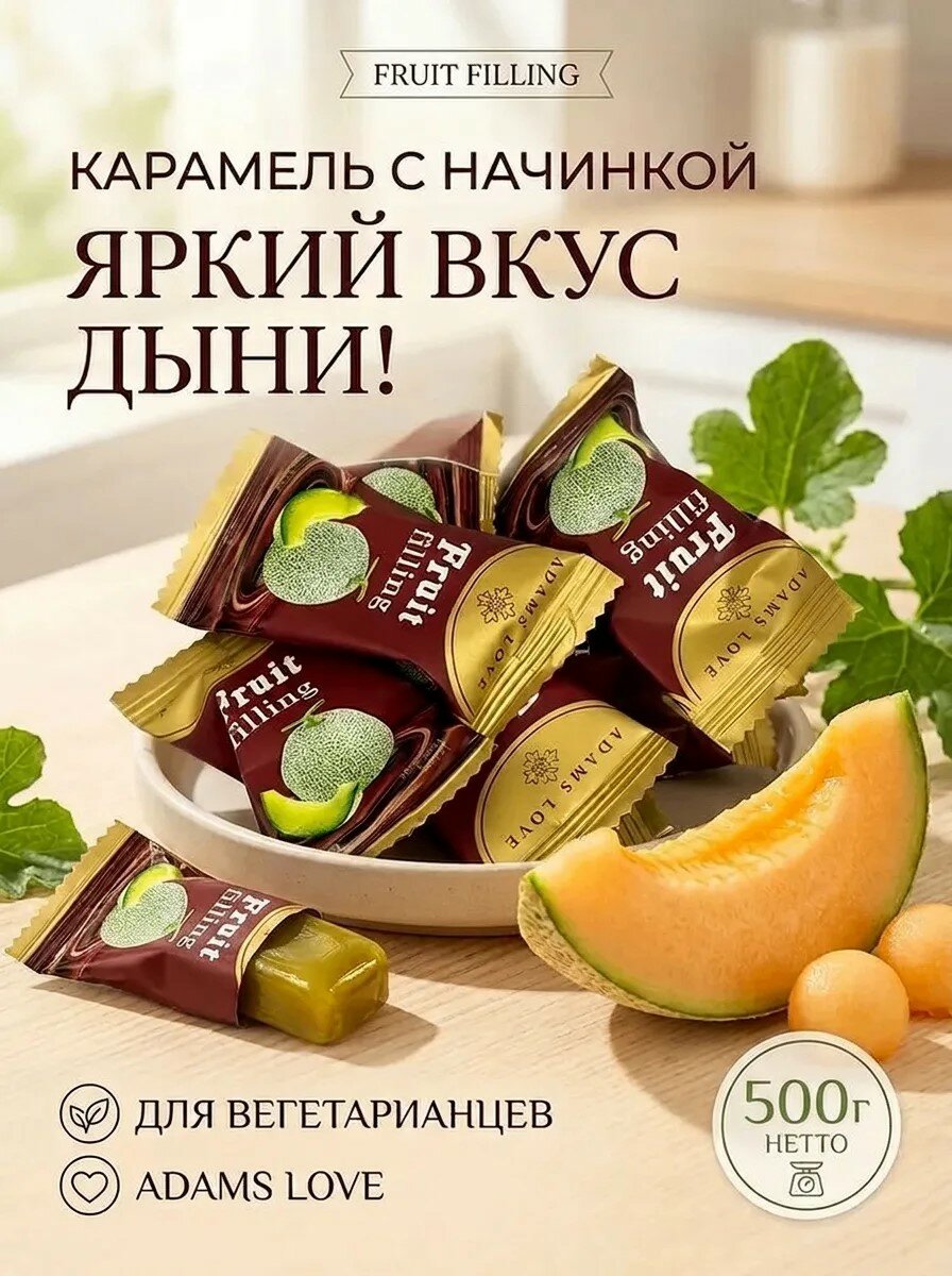 Карамель леденцы со вкусом дыни 500 гр