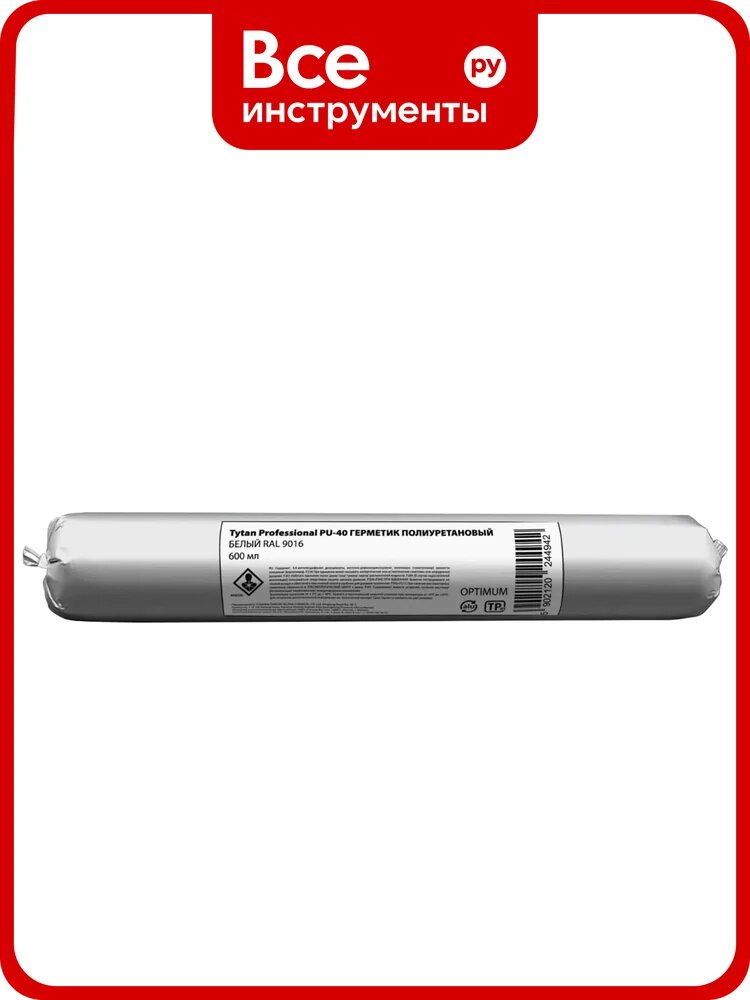 Герметик полиуретановый Tytan Professional PU 40 OPTIMUM белый, RAL 9016, 600 мл (12) 280122