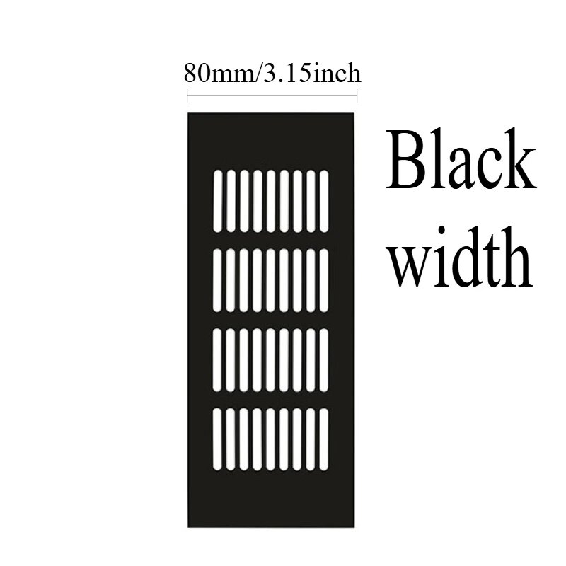 Вентиляционная решетка из алюминия 50/80 мм length 150mm, Black width 80mm