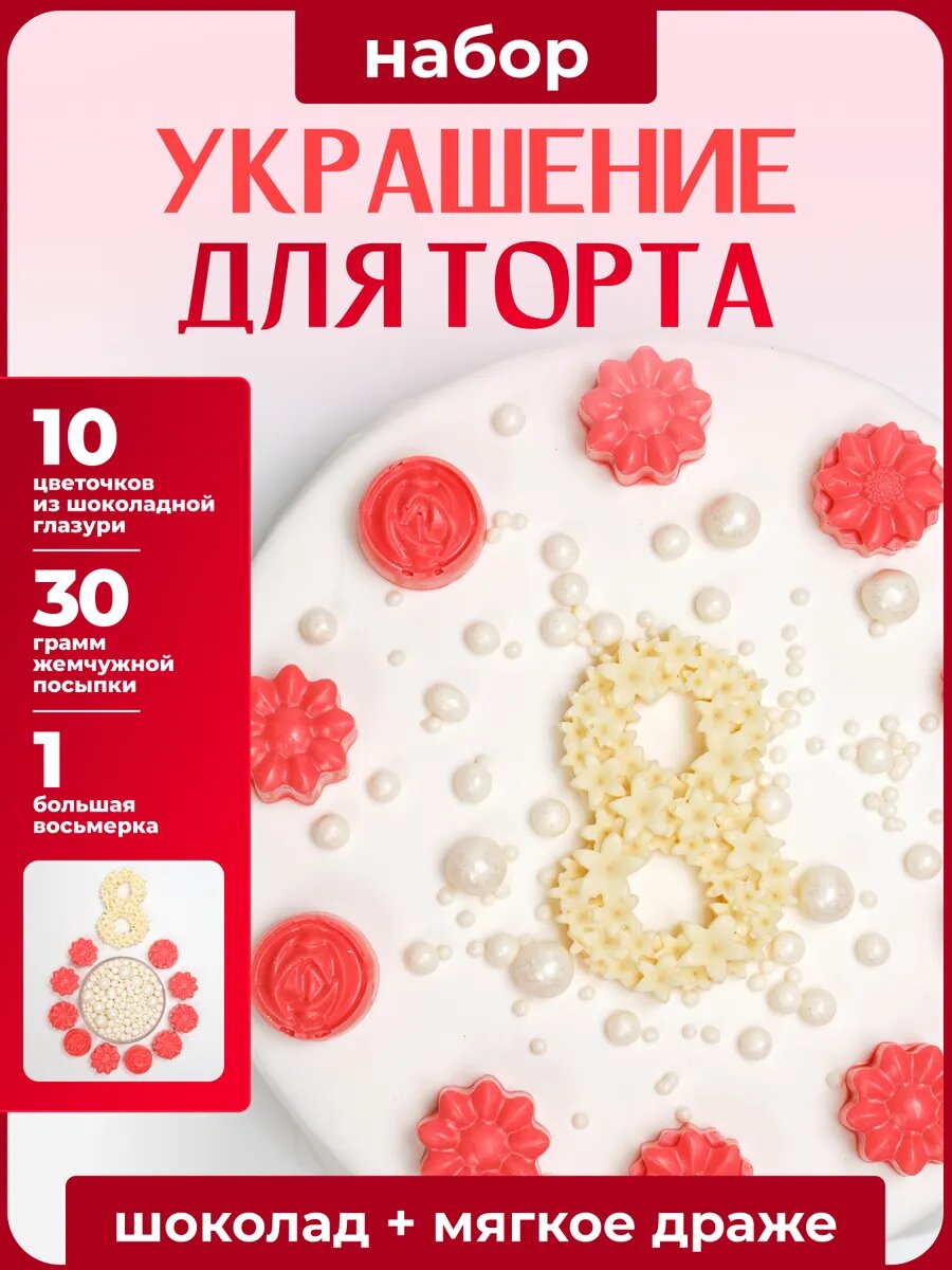 Шоколадные украшения для торта. Цифра 8