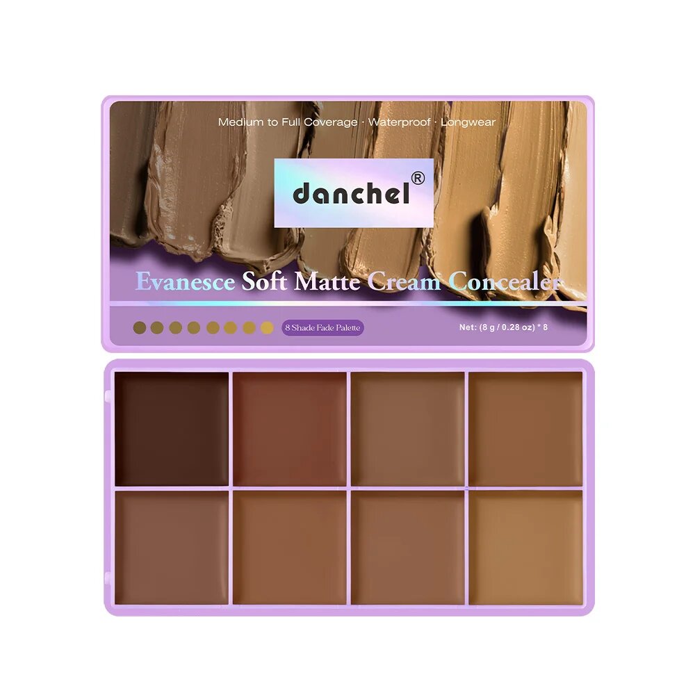 Палетка консилеров lakerain 8 оттенков 2pcs Dark