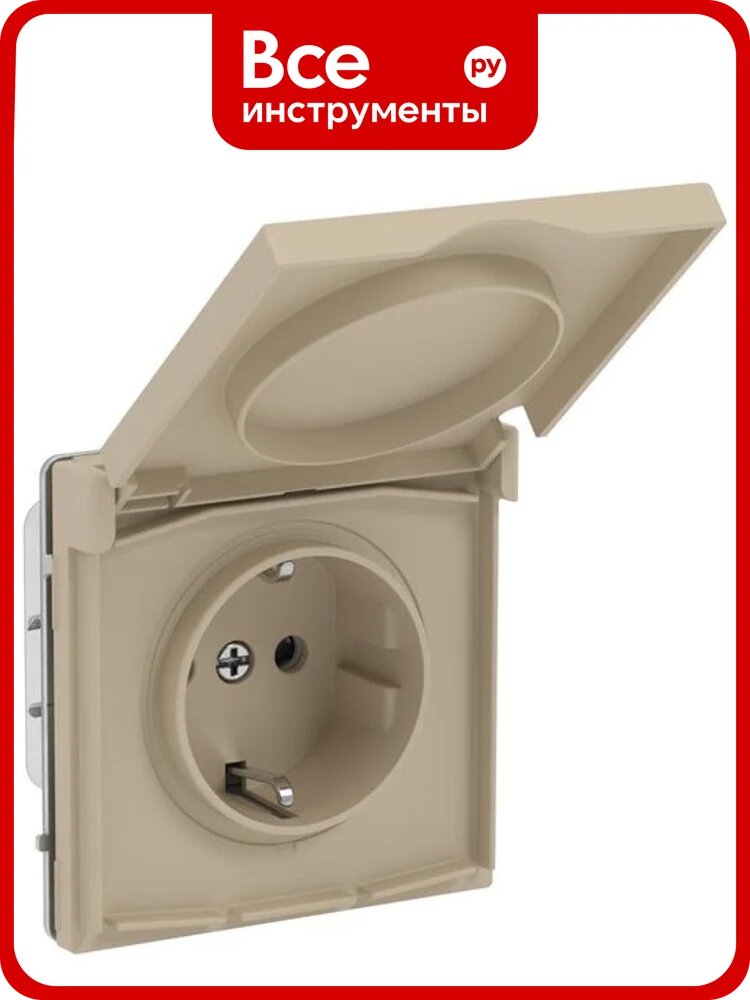 Розетка силовая DKC KANT IP44 кремовый матовый, 1 шт 7015013DIY