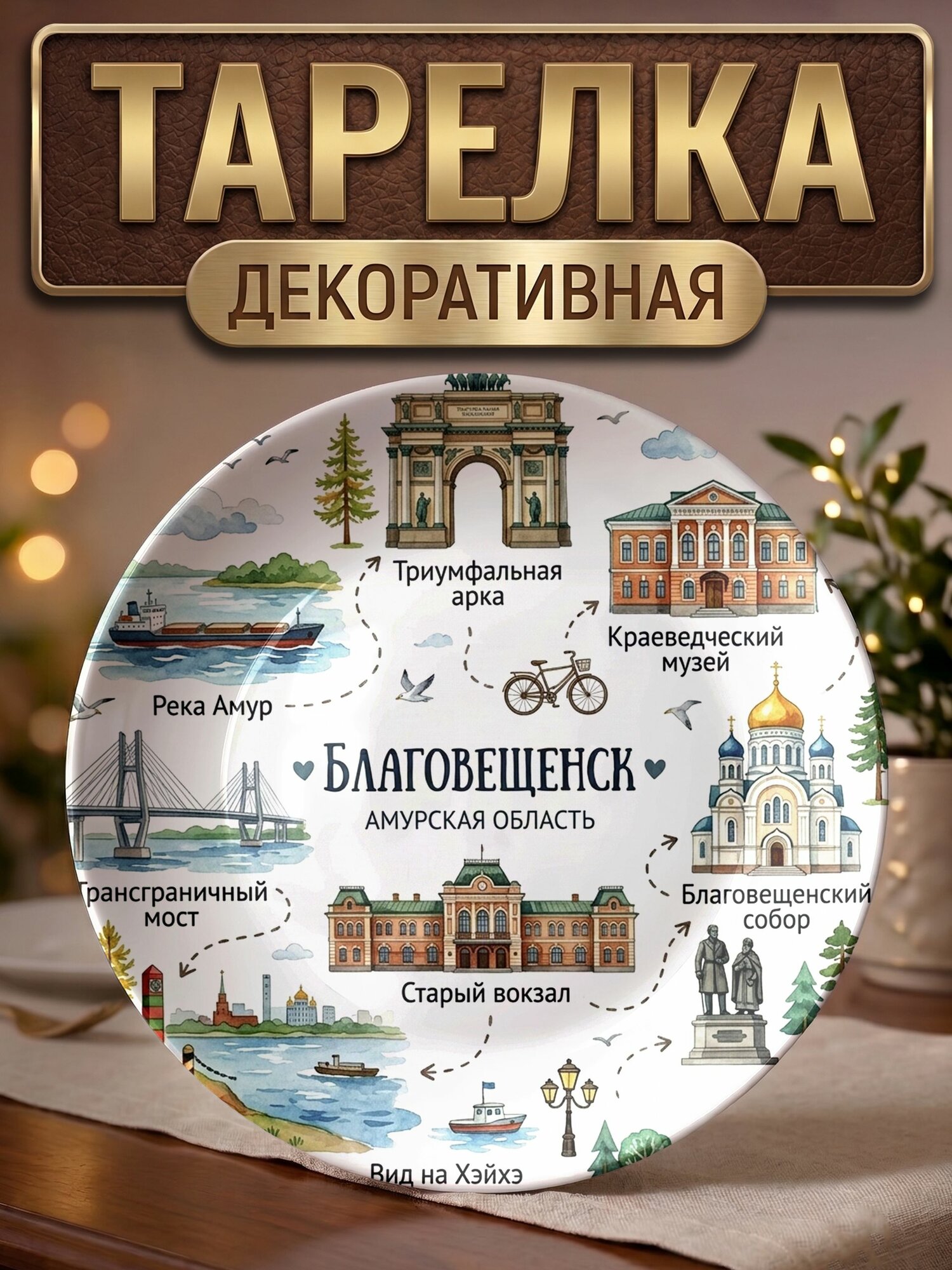 Тарелка декоративная Благовещенск