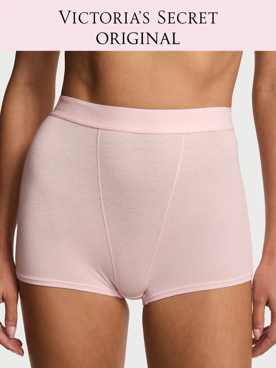Трусы Victoria's Secret Logo Cotton High-Waist Boyshort Panty