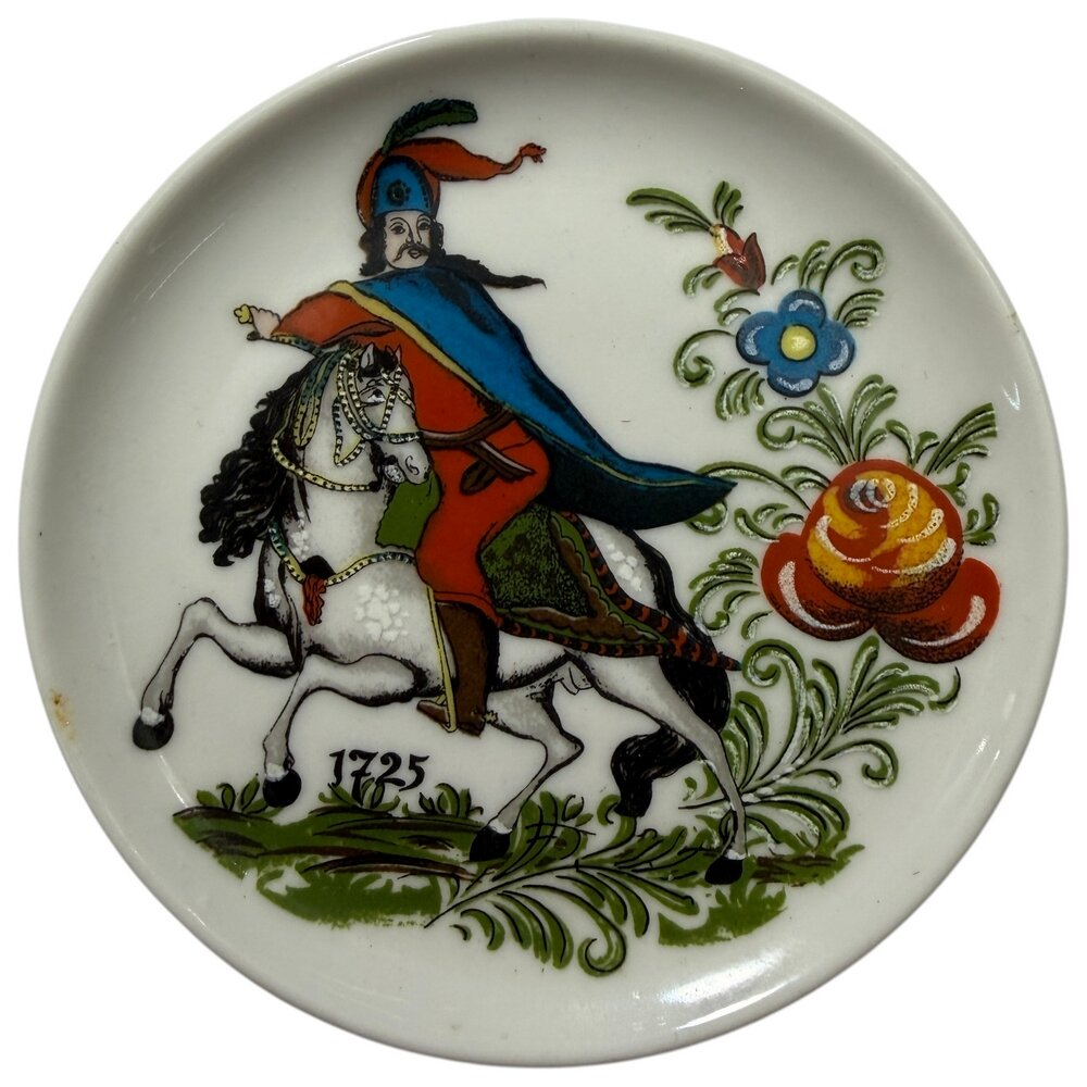 Тарелка декоративная "Всадник (гусар, гайдук)", 10 см, фарфор, 1970-1980 гг, Kurt Hammer, Германия