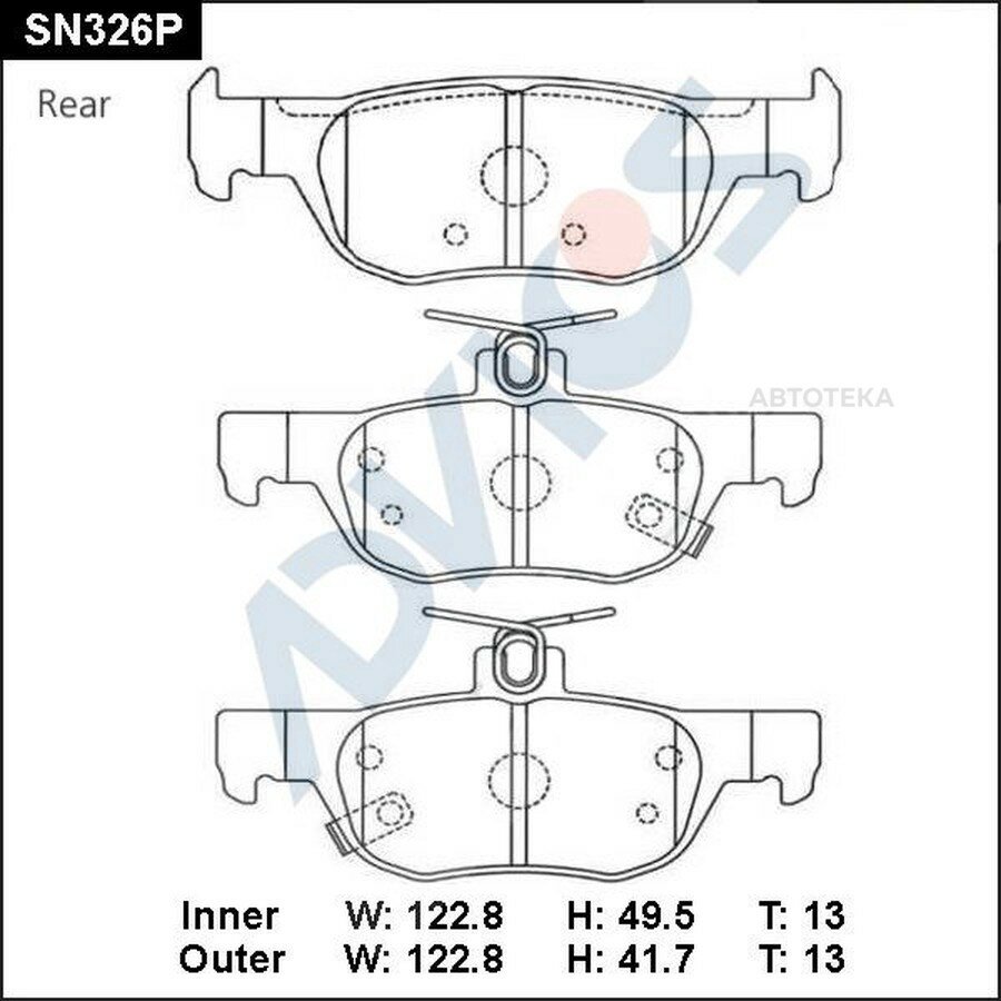 Колодки тормозные ADVICS SN326P