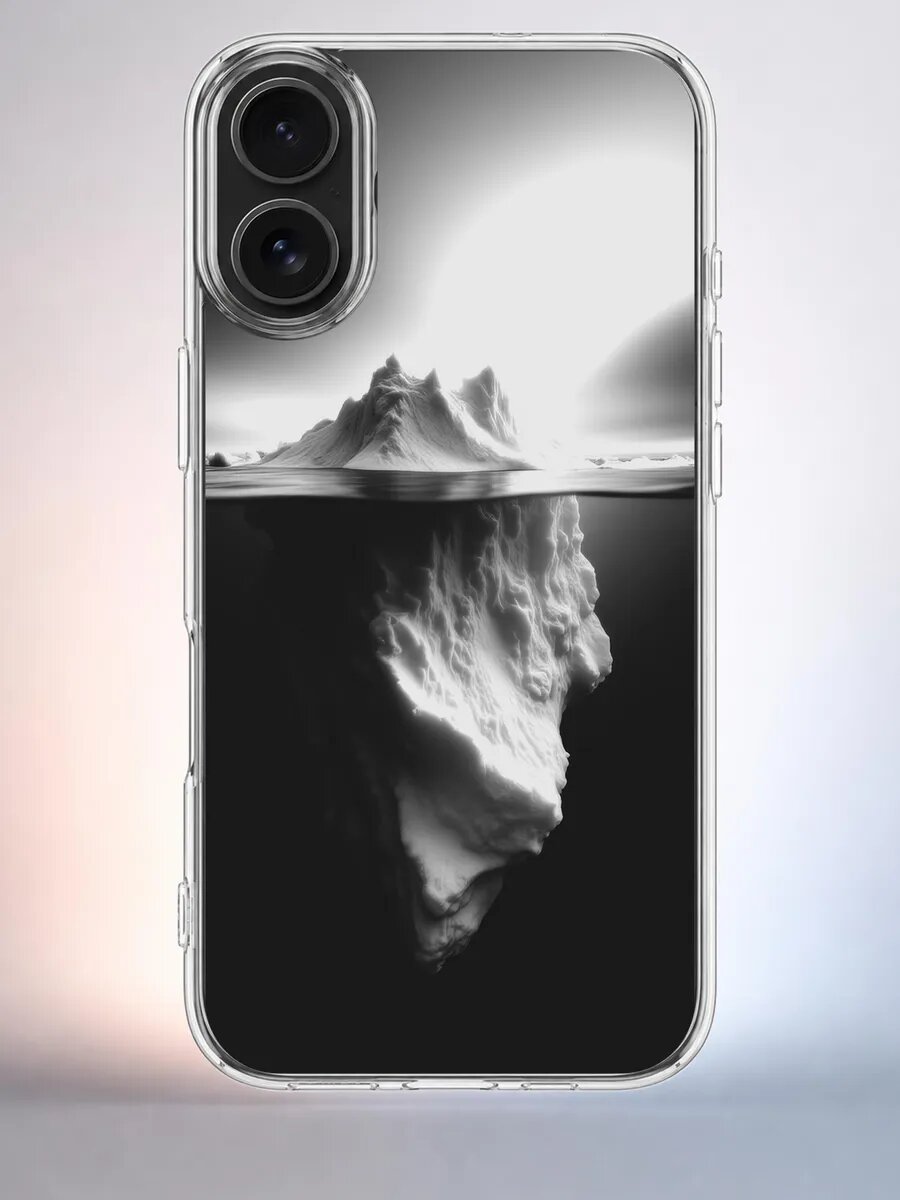Чехол iPhone 16 айсберг в океане силиконовый