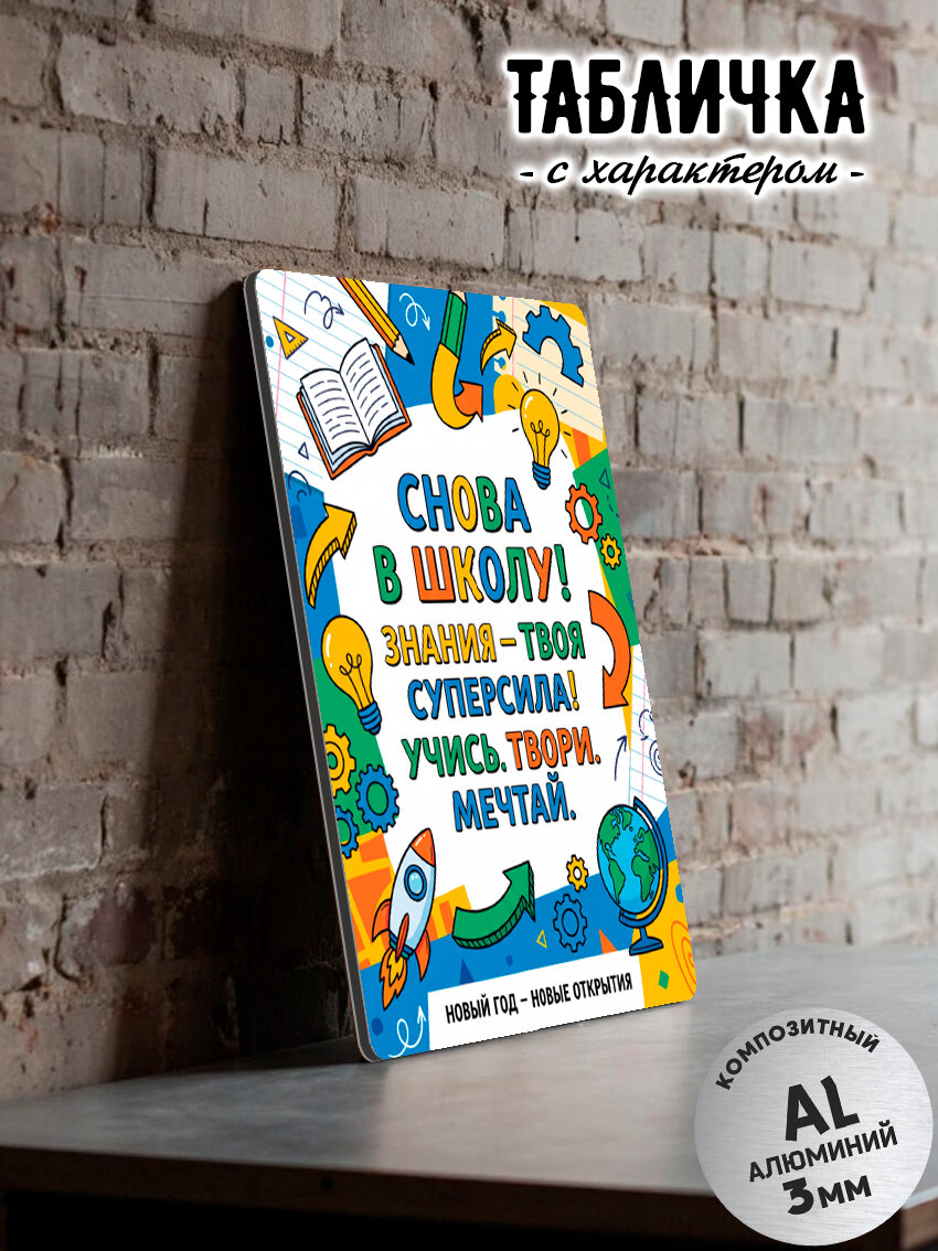 Декоративная табличка "Снова в школу"