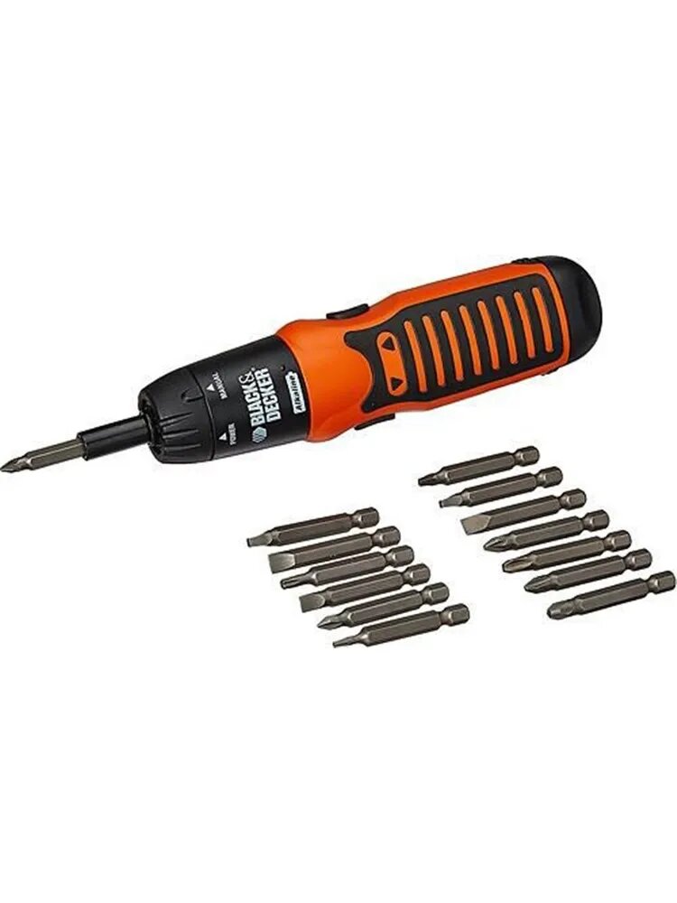 Аккумуляторная Ручной тип шуруповёртй BLACK+DECKER A7073-XJ, 4x AA батарея, 6 В, 220 об/мин, 5 Нм, Набор из 14 насадок для шуруповерта