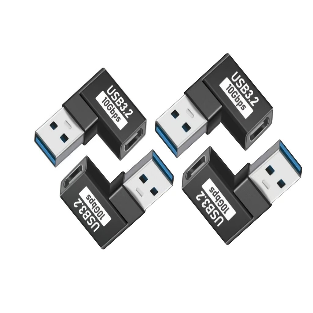 Переходник USB-A на USB-C 3.1 Gen 1 OTG для ноутбуков и смартфонов, корпус из алюминиевого сплава, 4 шт.