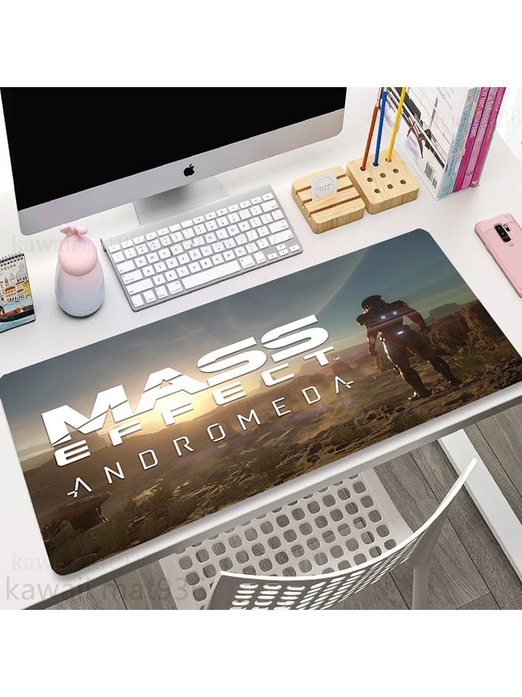 Коврик для игровой мыши Mass Effect, коврик для игровой клавиатуры N7, размер 40x90XXL