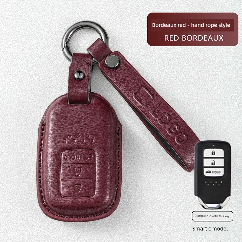 Бордовый держатель для ключей Honda с браслетом - прочный аксессуар для ключей автомобилей Honda