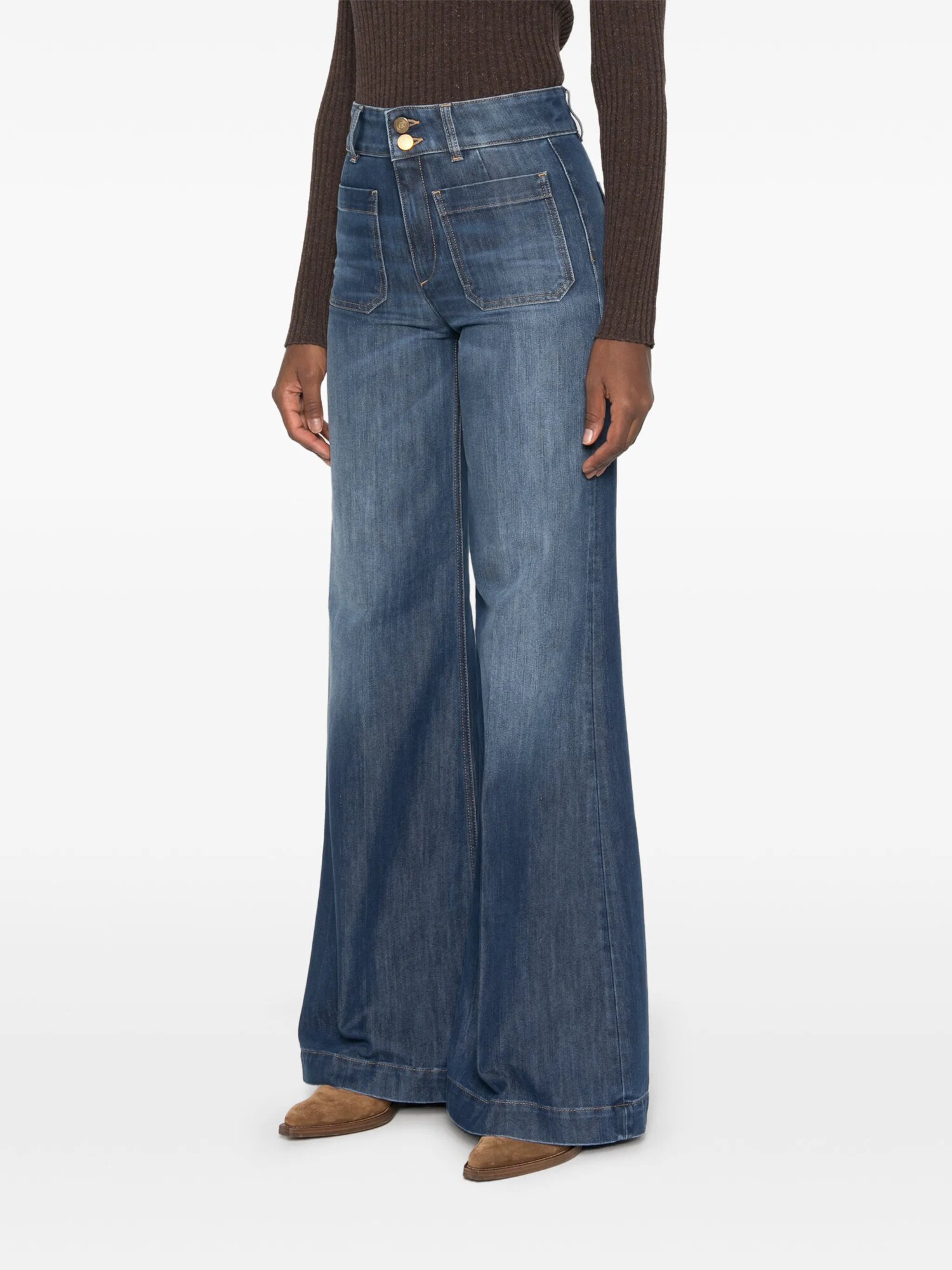 Джинсы seafarer Patch-pocket wide-leg jeans, размер 26, синий — фото 1