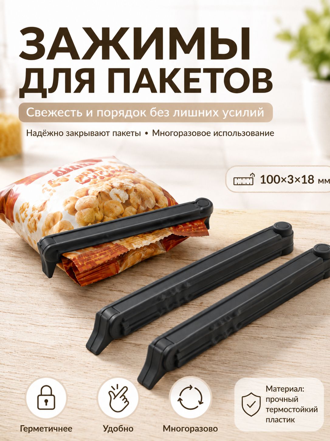 Зажимы для пакетов