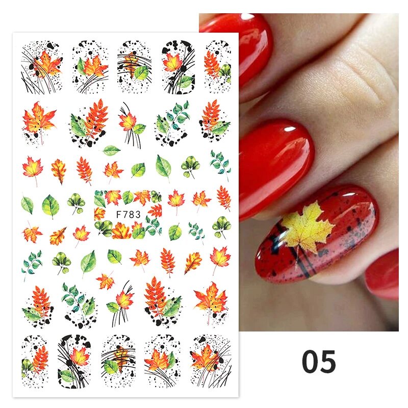 Наклейки для ногтей Maple Leaves F783