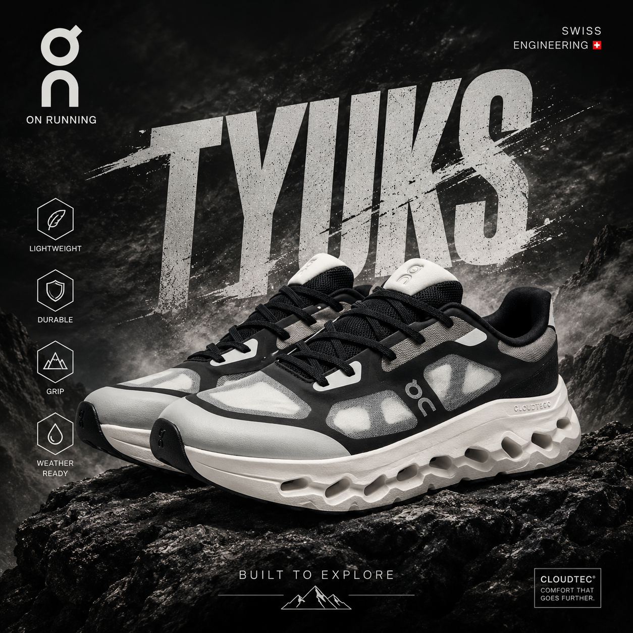 Кроссовки On On Running Cloudtilt Remix "Black Ivory"